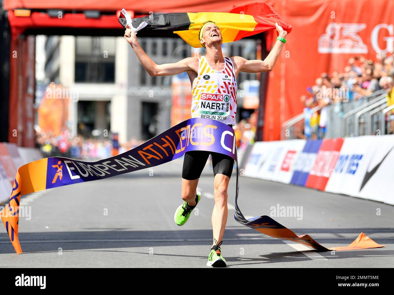 Belgium's Koen Naert celebrates after winning the gold medal in the men ...
