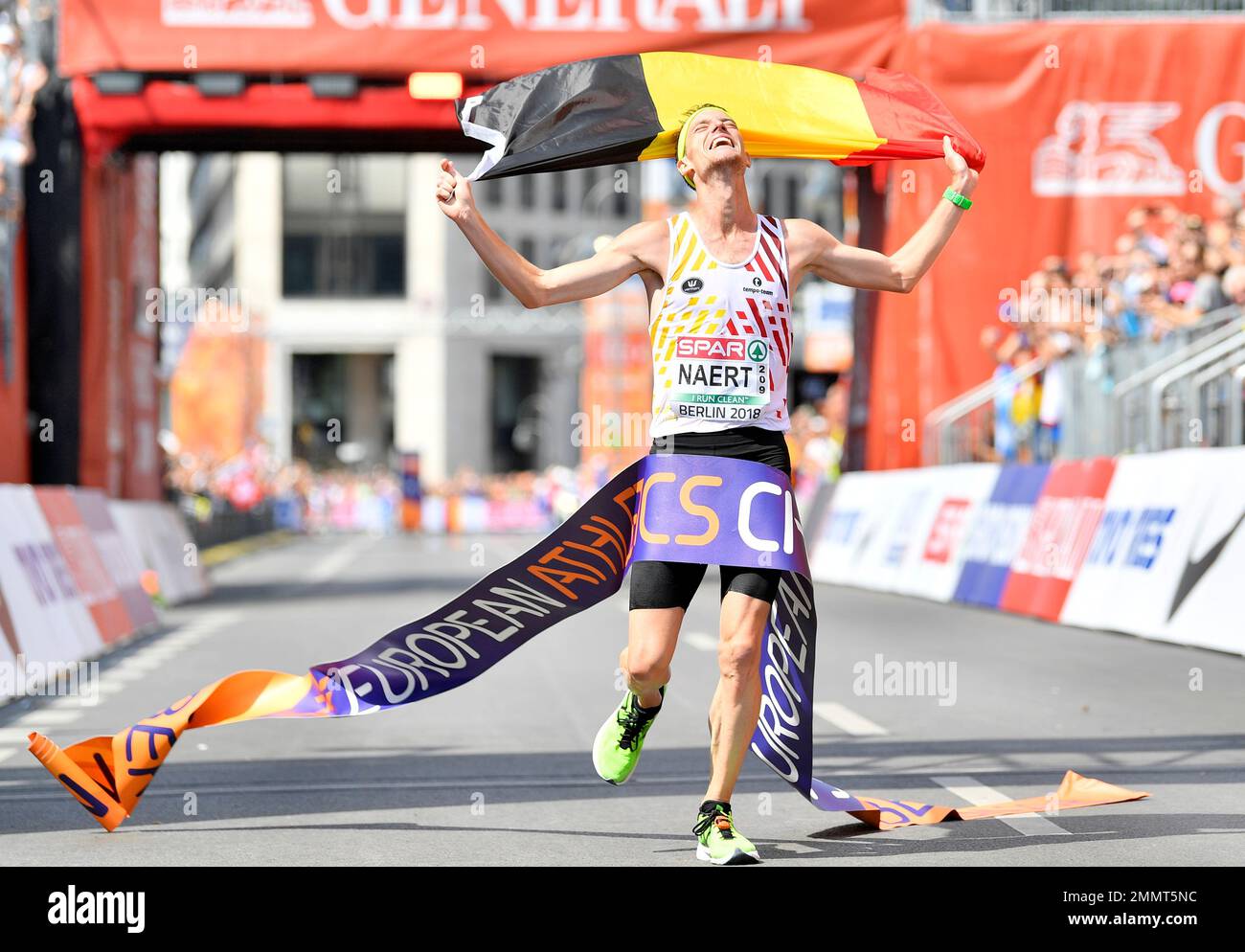 Belgium's Koen Naert celebrates after winning the gold medal in the men ...