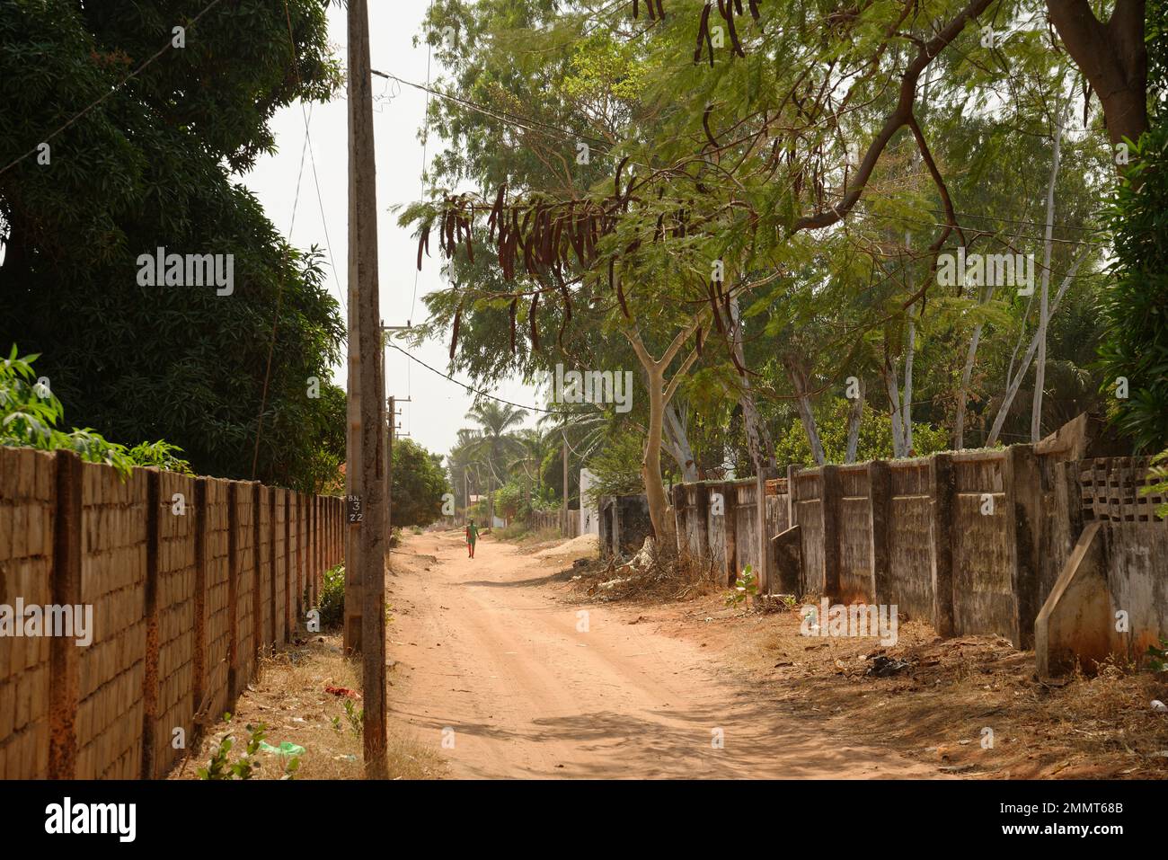Street scene in The Gambia, West Africa. A sub tropical warm and sunny ...