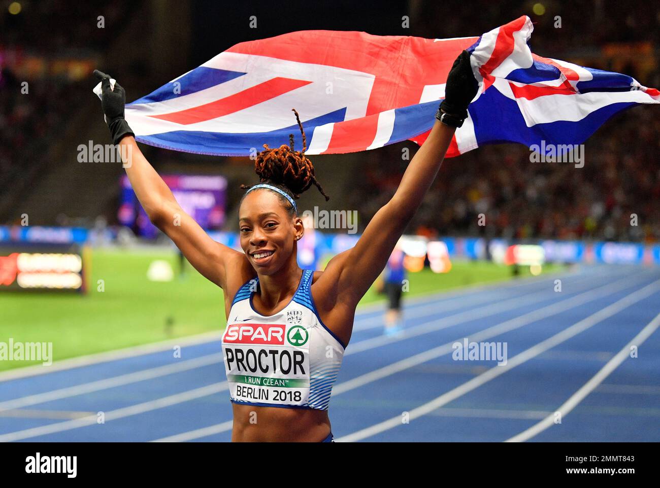 Britain's Shara Proctor celebrates after winning the bronze medal in ...