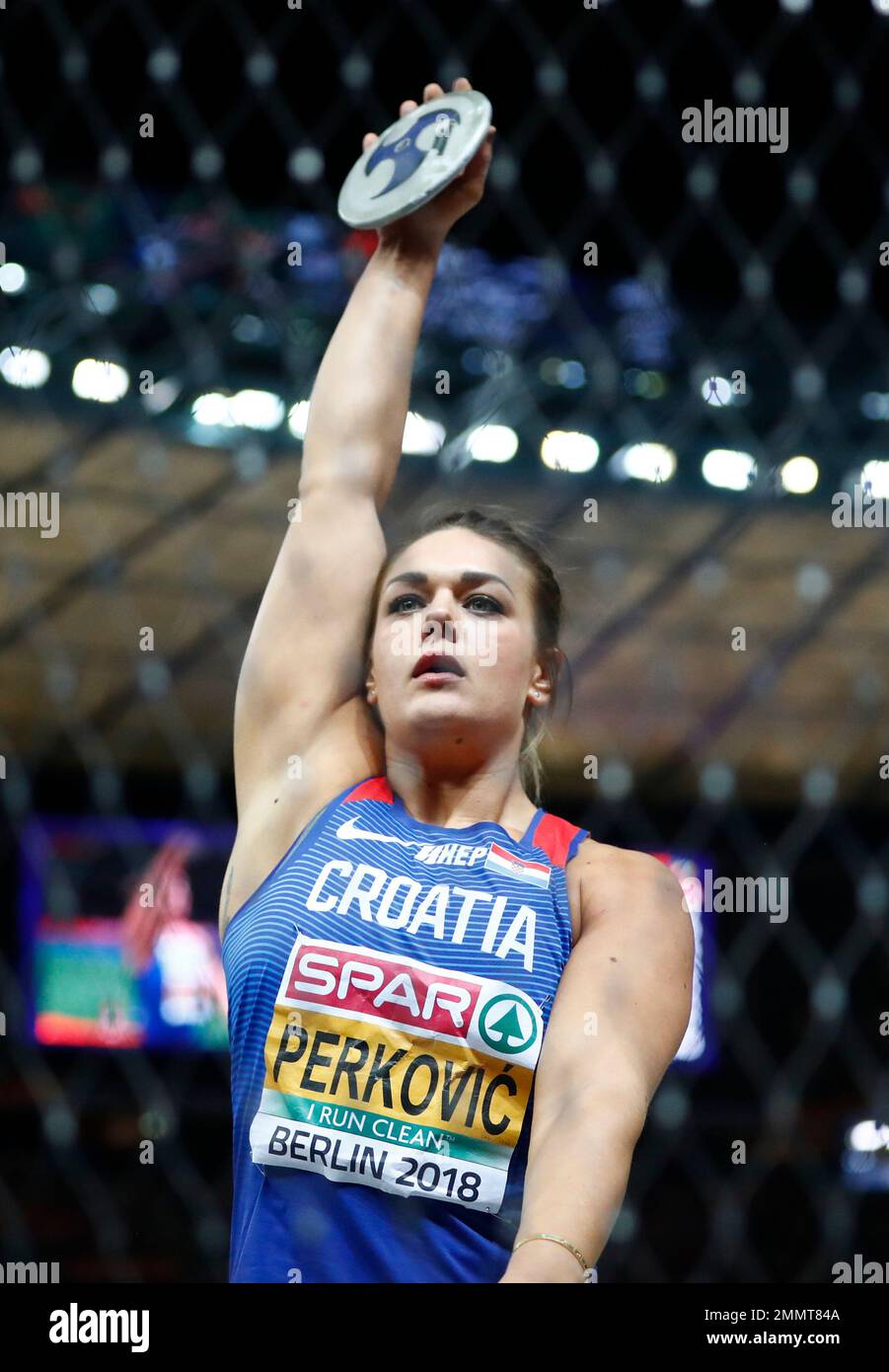 Croatia's Sandra Perkovic makes an attempt in the women's discus throw ...