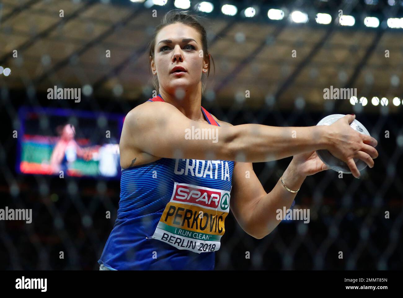 Croatia's Sandra Perkovic makes an attempt in the women's discus throw ...