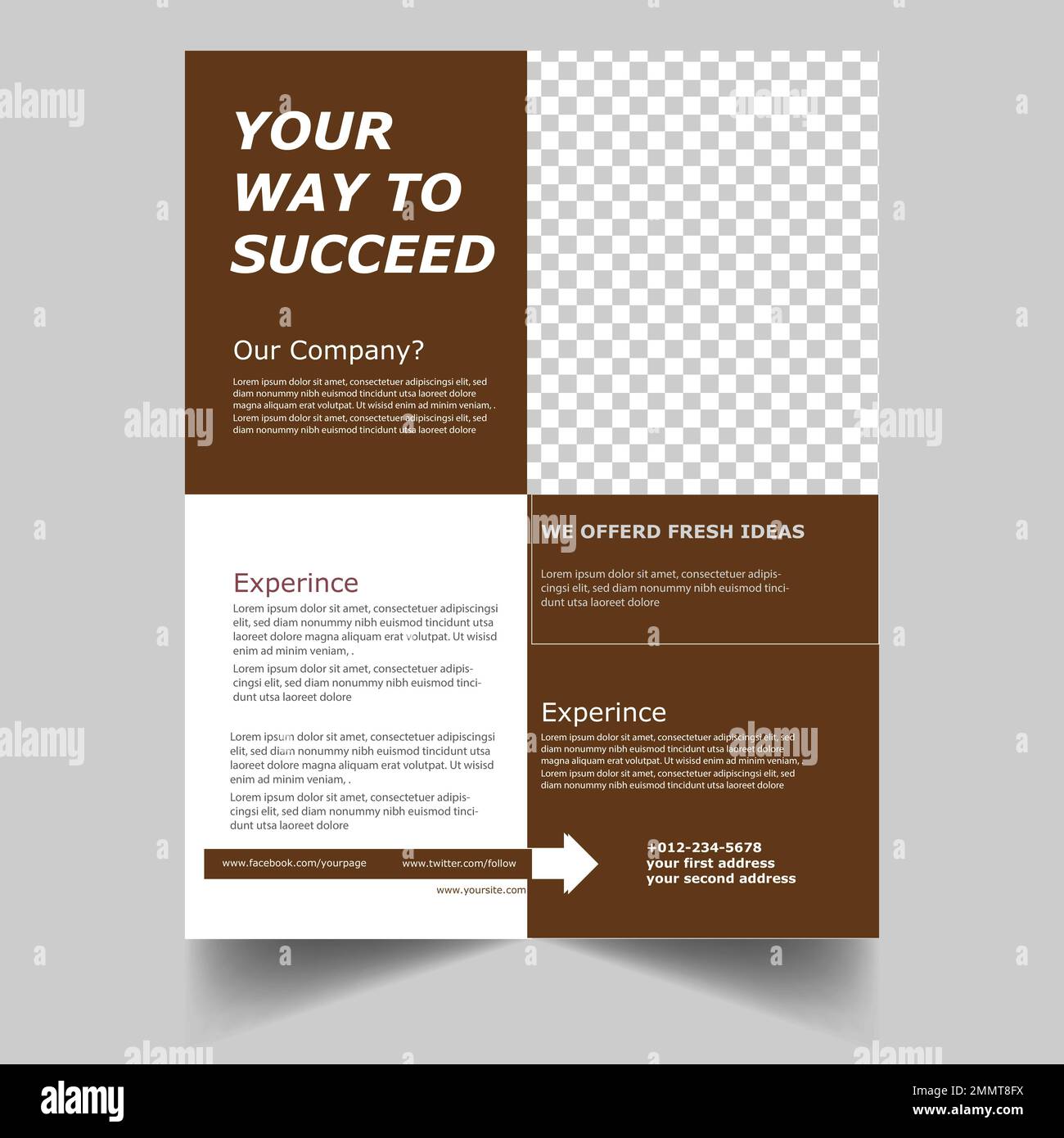 Vector flyer design with rhombuses for photos. Template of a modern ...