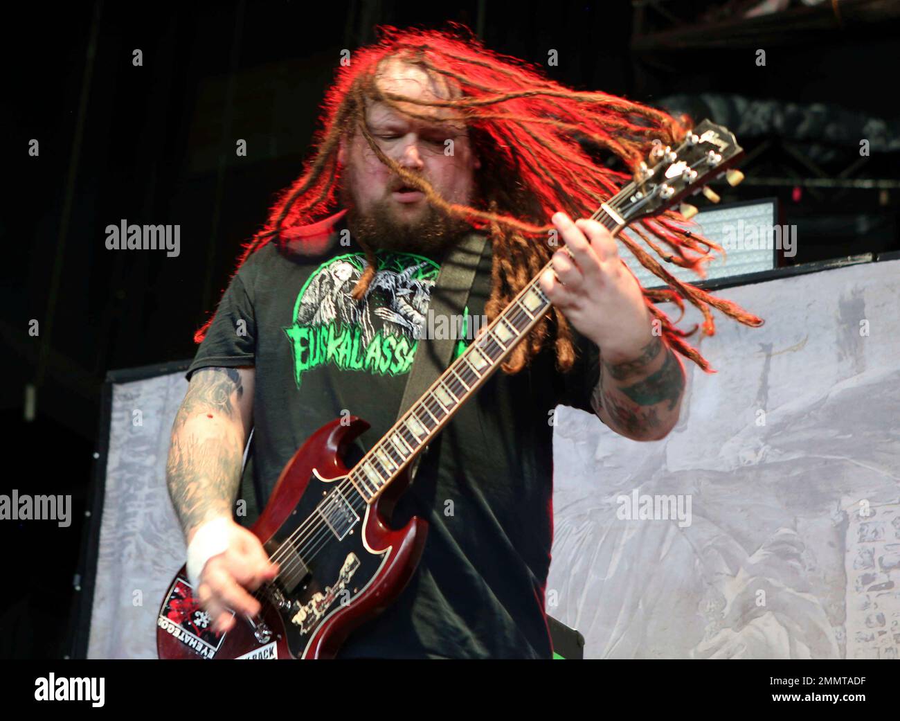 Mitch Harris with Napalm Death performs as the opener for Slayer at ...