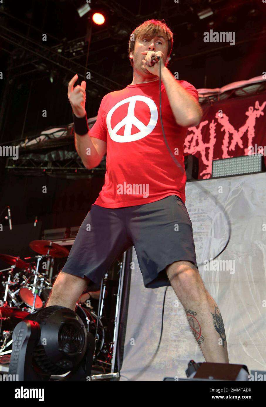 Barney Greenway with Napalm Death performs as the opener for Slayer at ...