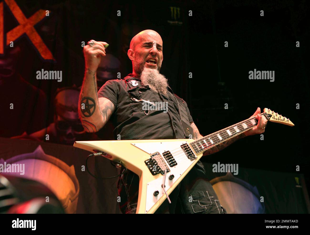 Scott Ian with Anthrax performs as the opener for Slayer at Cellairis ...
