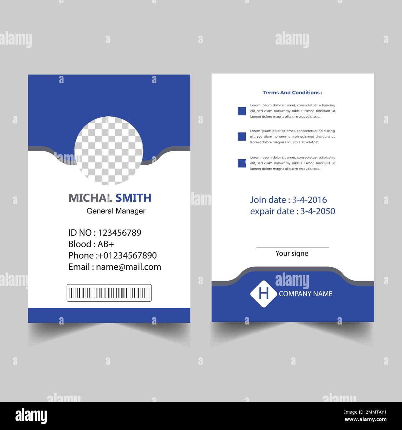 Abstract gradient professional id card design templates free to ...