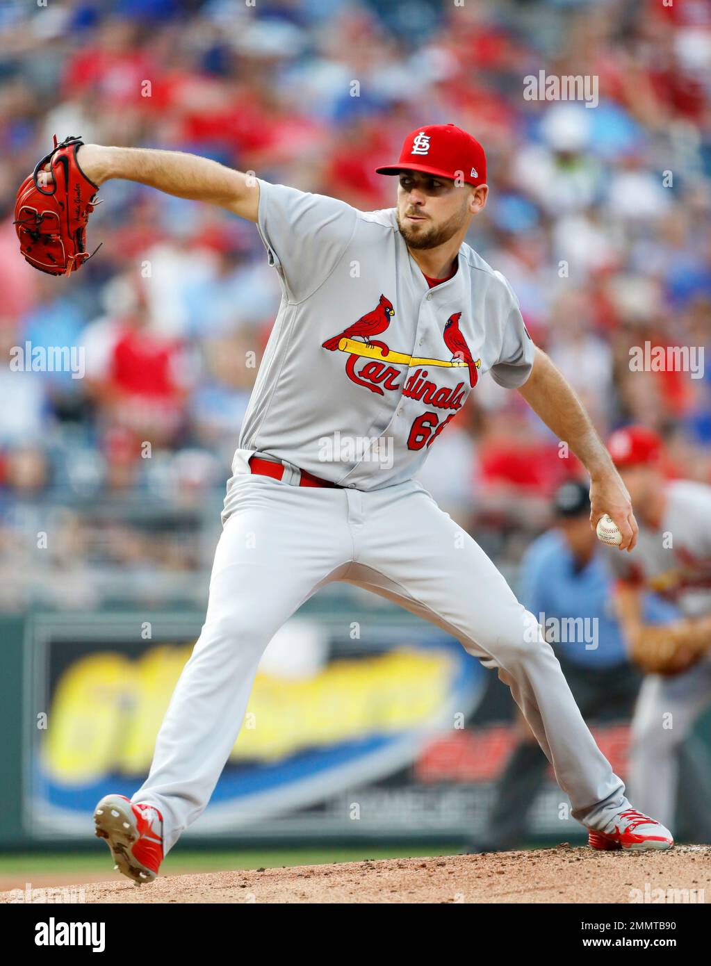 St. Louis Cardinals pitcher Austin Gomber throws to a batter in the ...