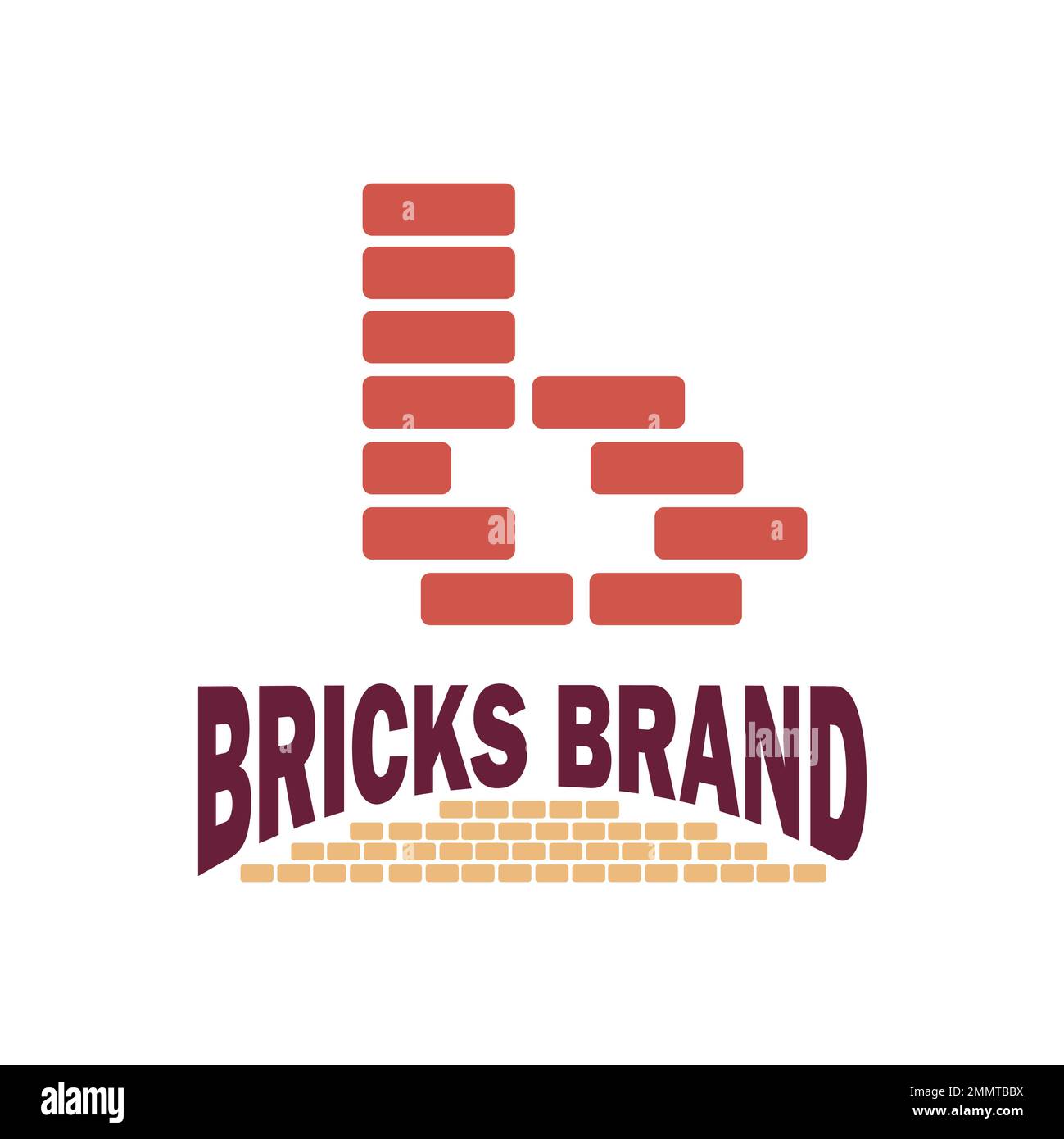 Brick Company Logo Vector Sign Initial Letter B in white background ...