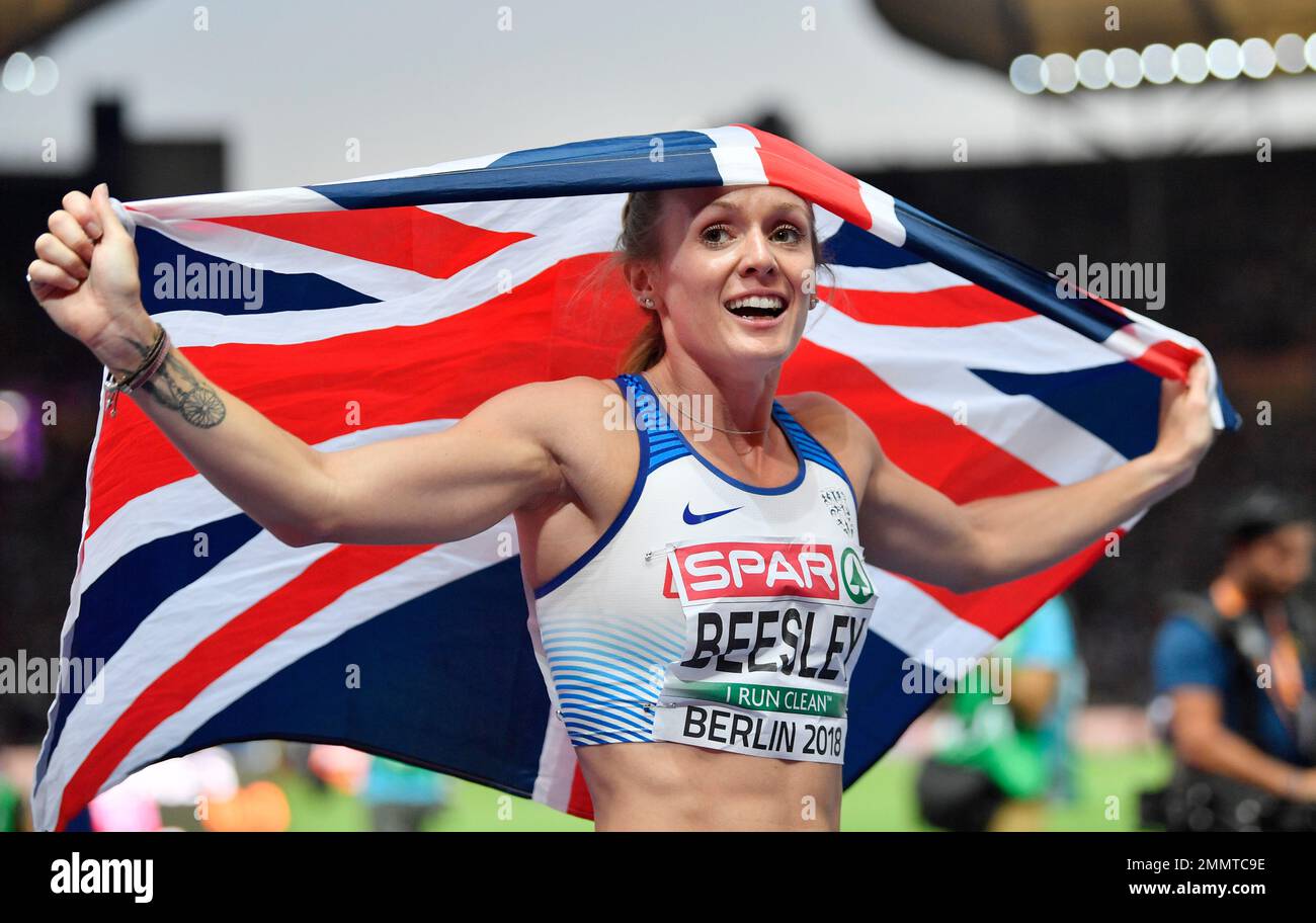 Britain's Meghan Beesley celebrates after winning the bronze medal in ...
