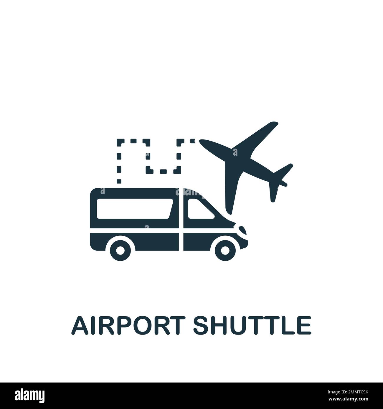 Airport Shuttle Icon Monochrome Simple Sign From Airport Elements Collection Airport Shuttle