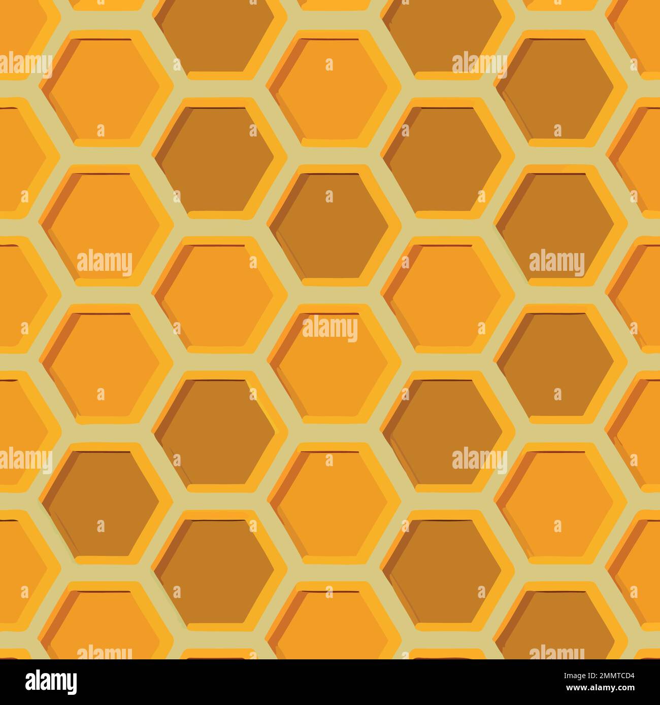 honeycomb based yellow hexagonal pattern vector illustration Stock ...