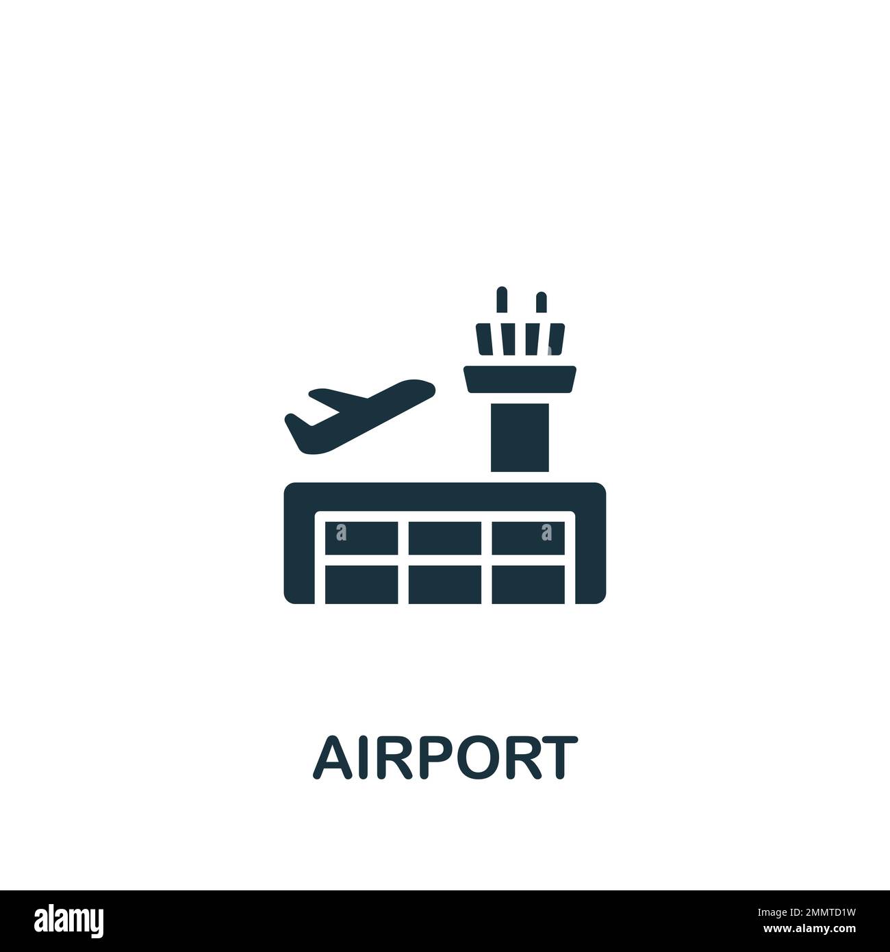 Airport icon. Monochrome simple sign from airport elements collection ...