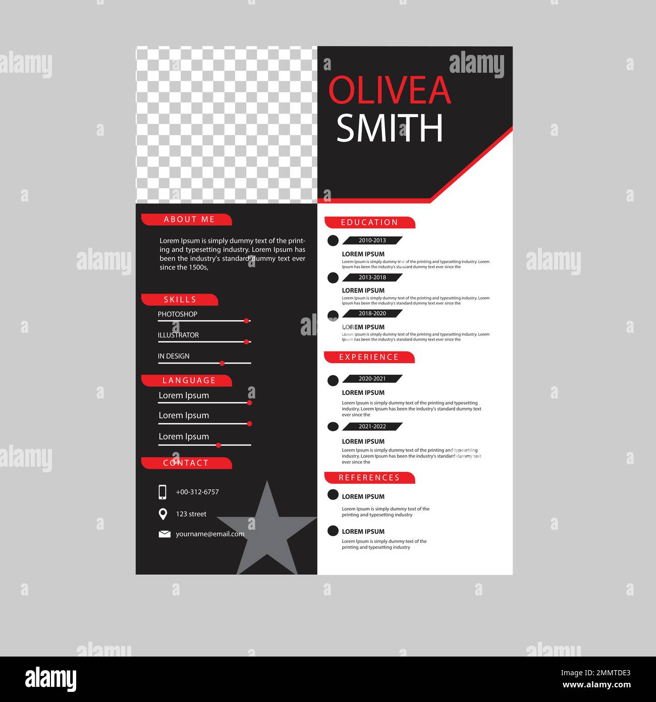Contrast resume cv design. Modern resume curriculum vitae cv design in ...