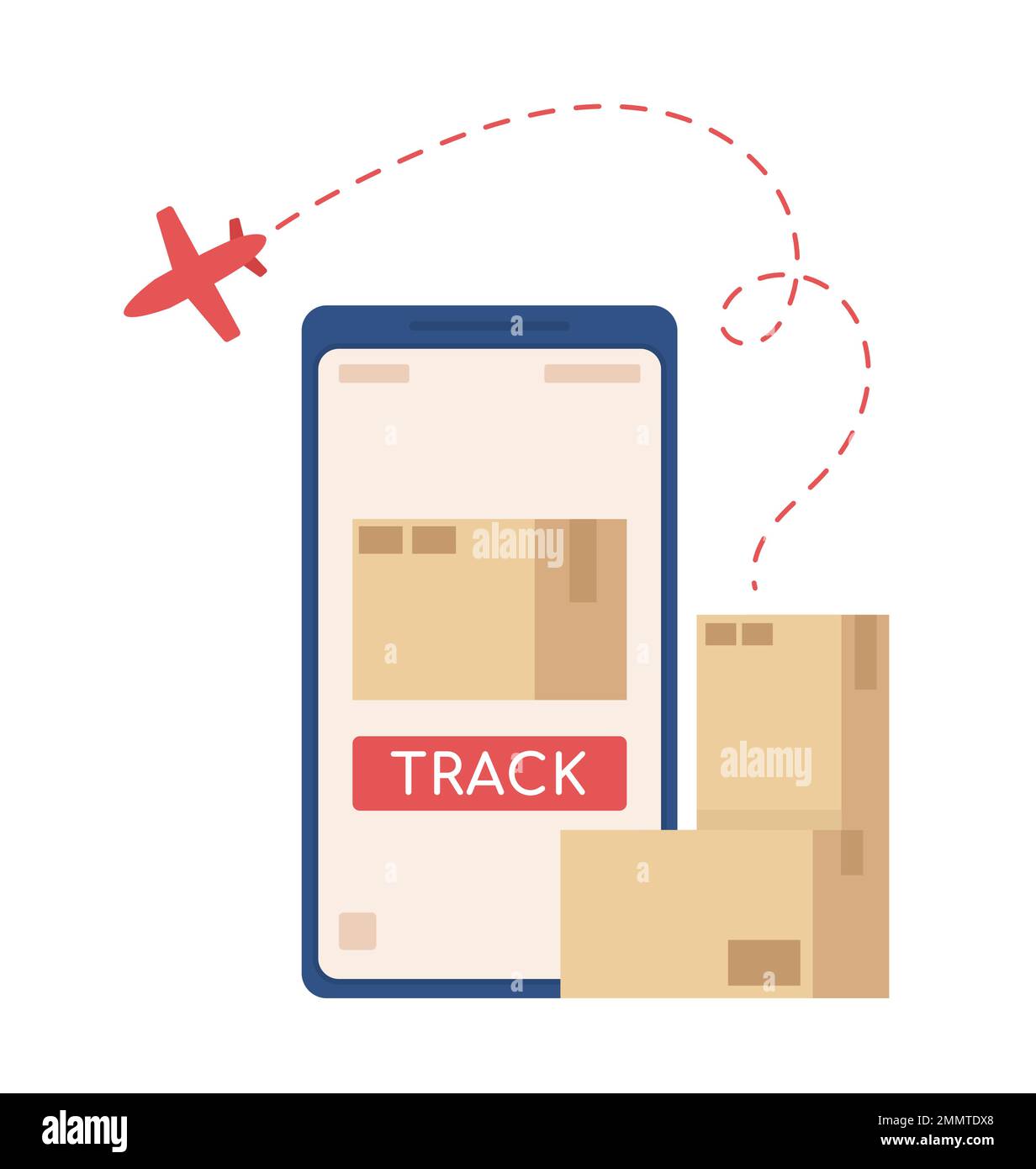 Parcel Tracking Application Flat Concept Vector Illustration Stock