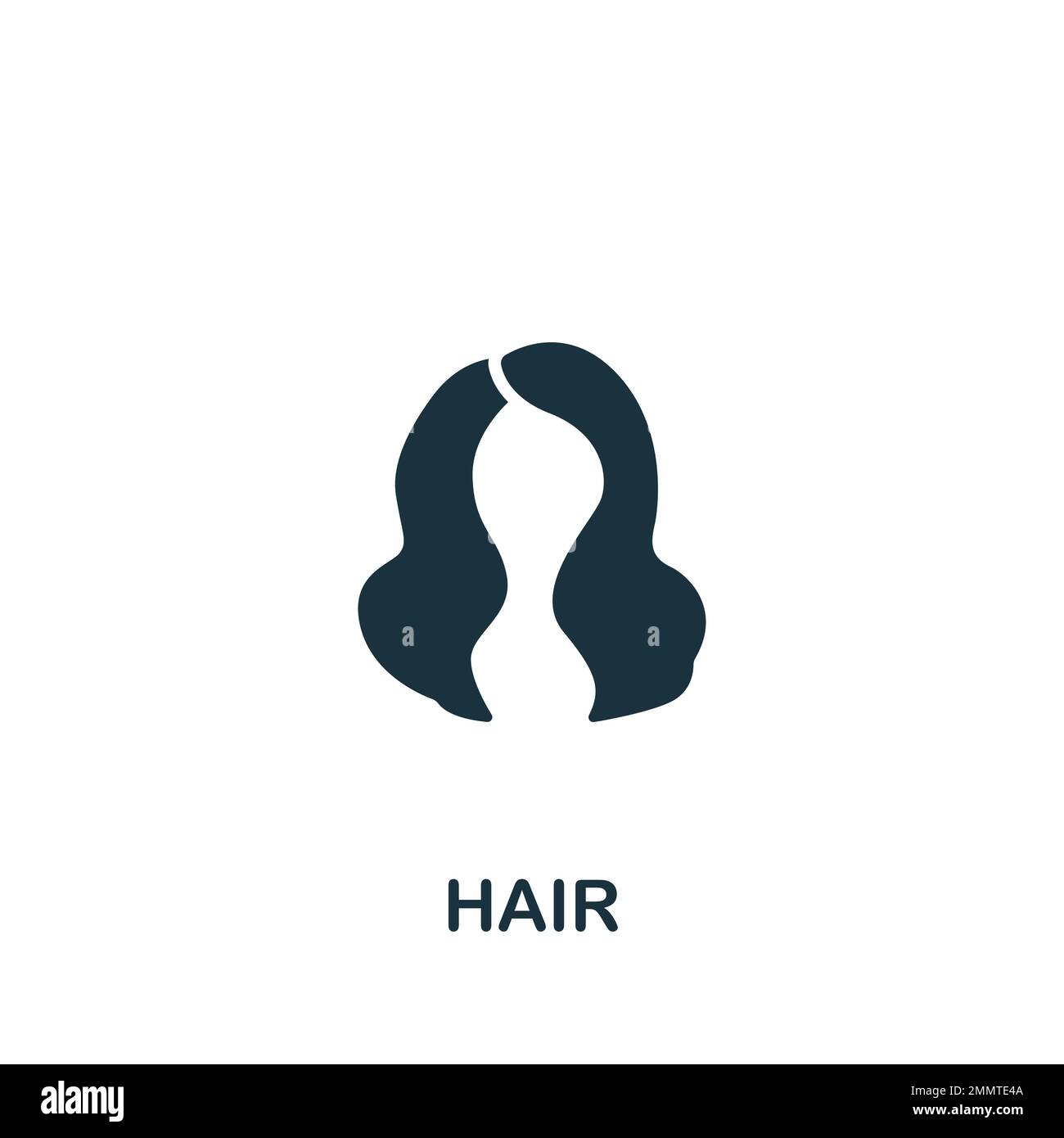 Hair icon. Monochrome simple sign from anatomy collection. Hair icon ...