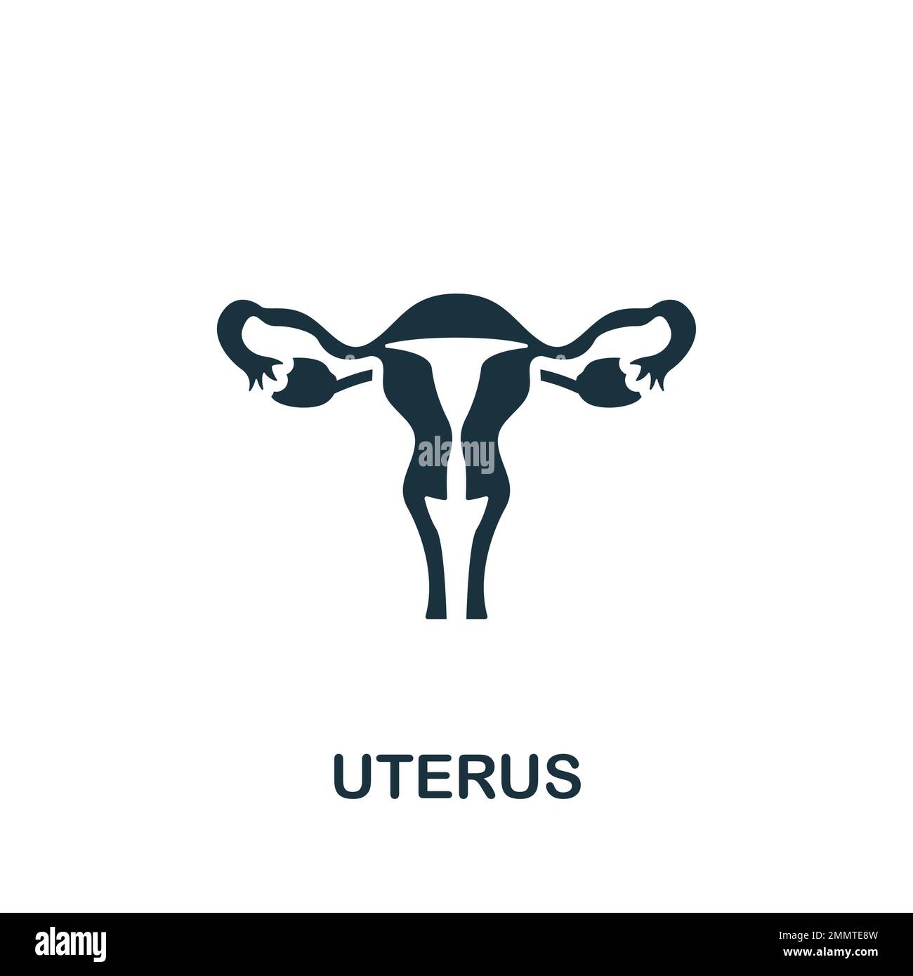 Uterus icon. Monochrome simple sign from anatomy collection. Uterus ...