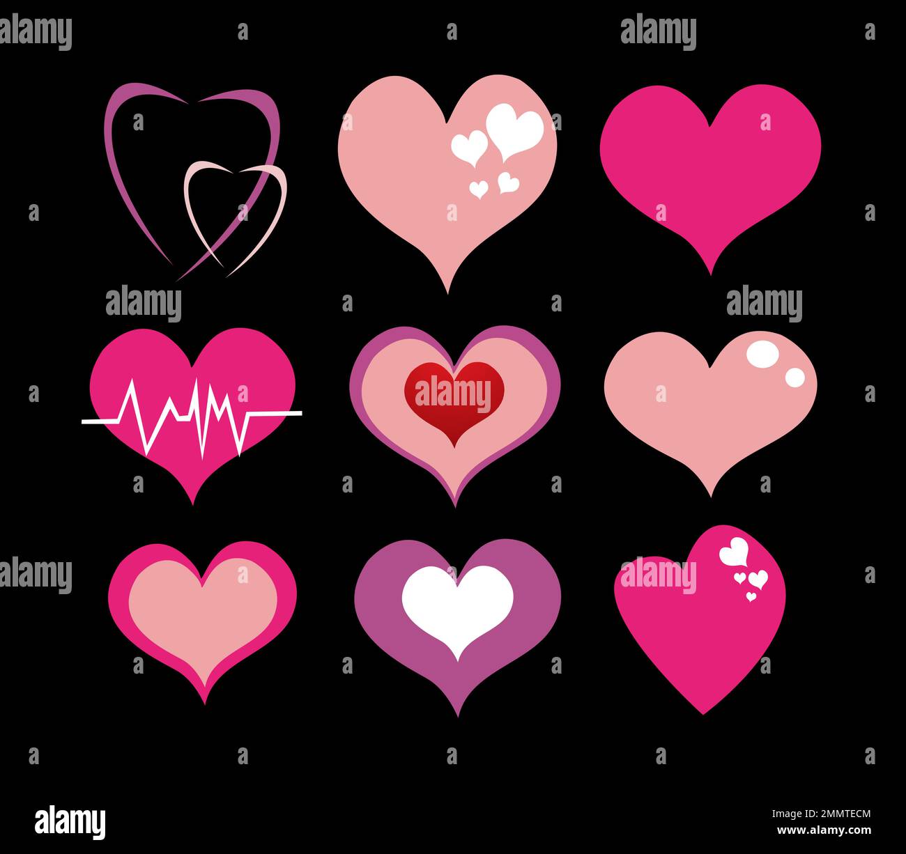 set of Colorful Heart vector illustration design Stock Vector Image ...
