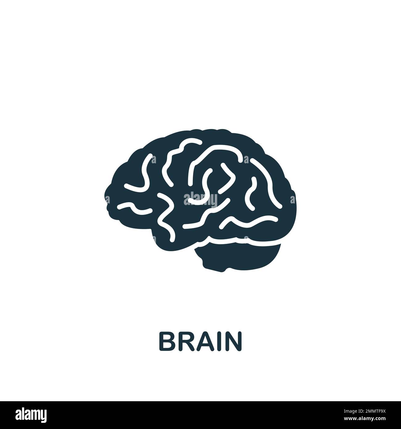 Brain icon. Monochrome simple sign from anatomy collection. Brain icon ...