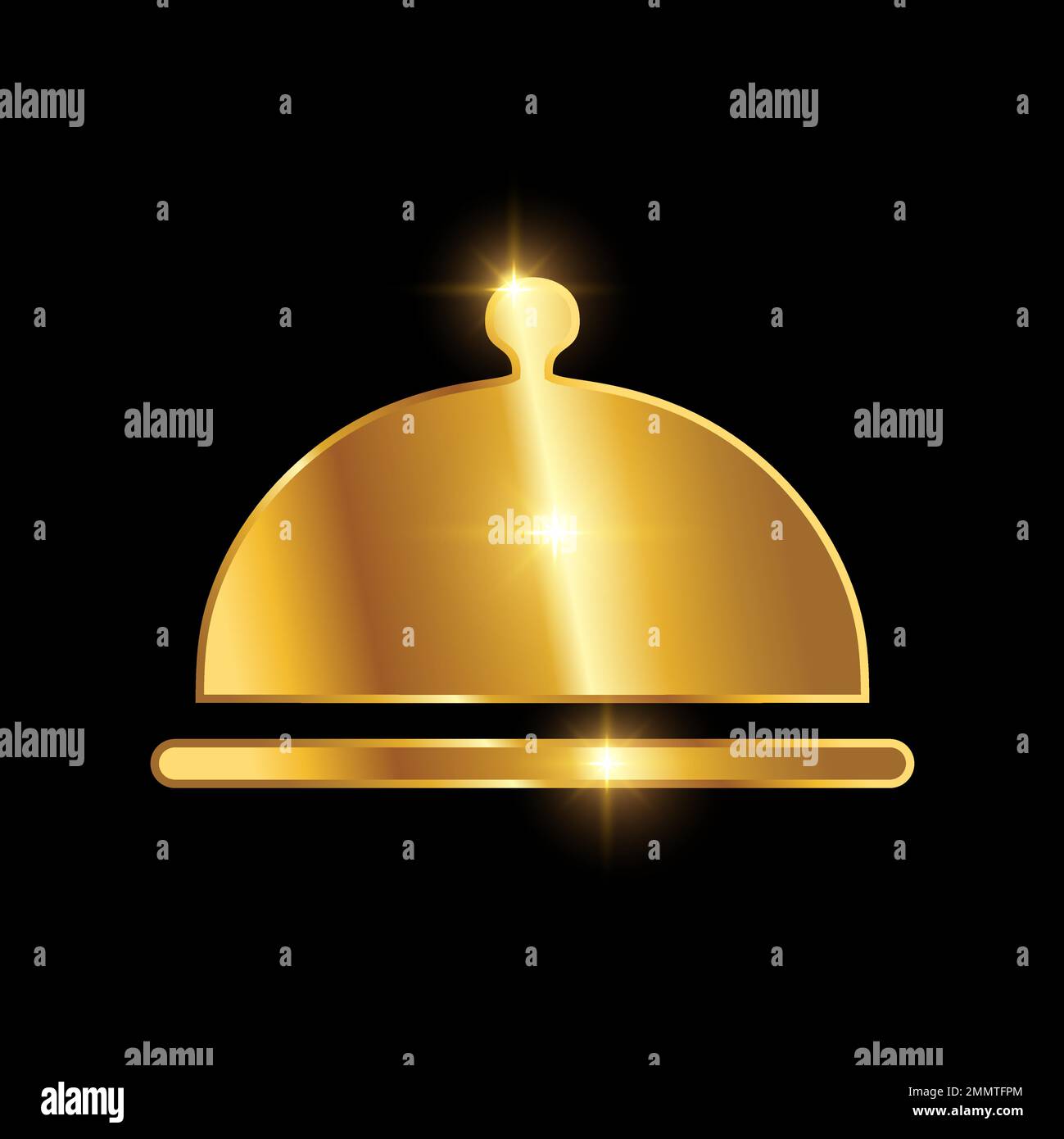 gold food sign vector icon illustration in black background with gold ...