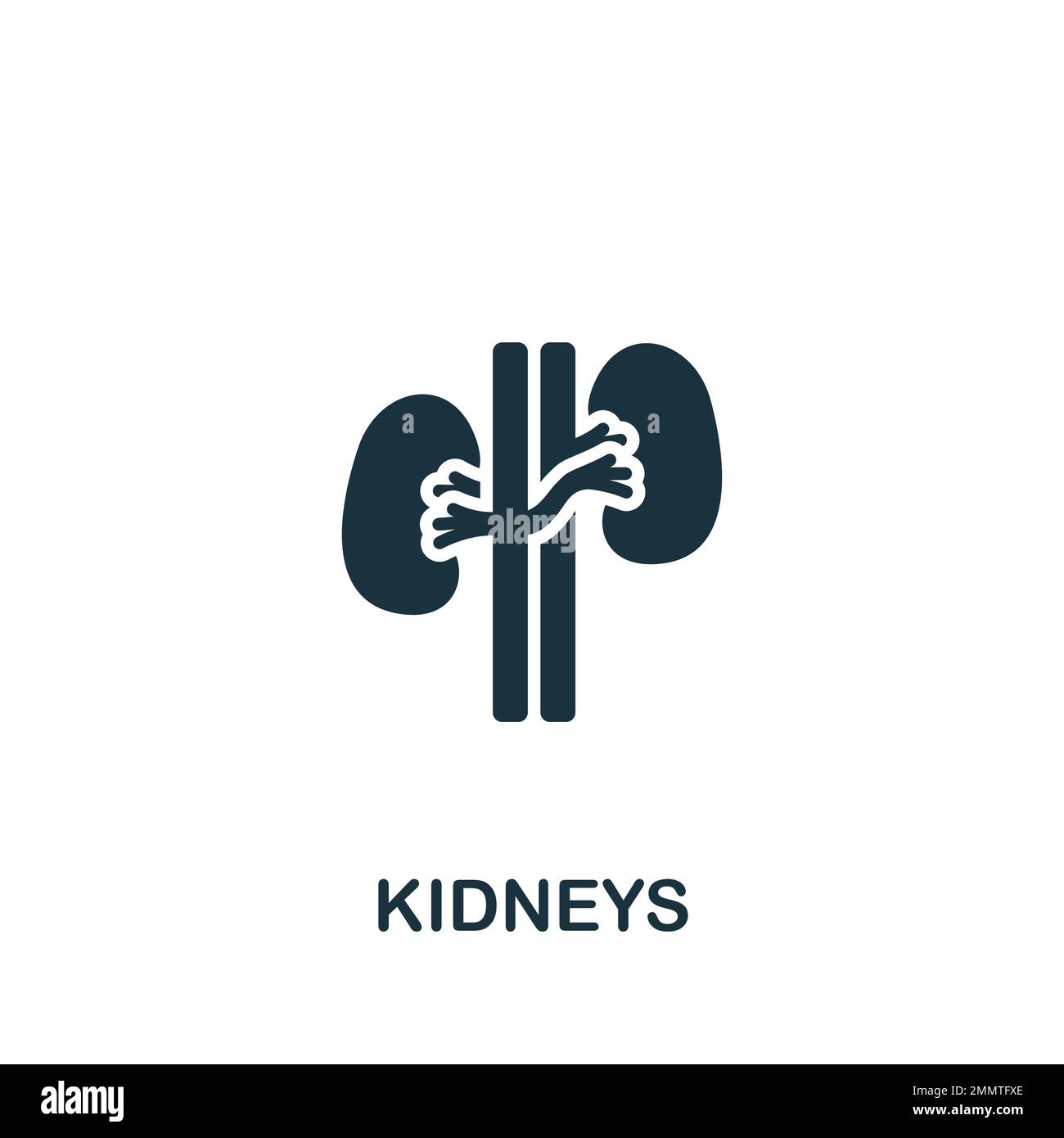 Kidneys icon. Monochrome simple sign from anatomy collection. Kidneys ...