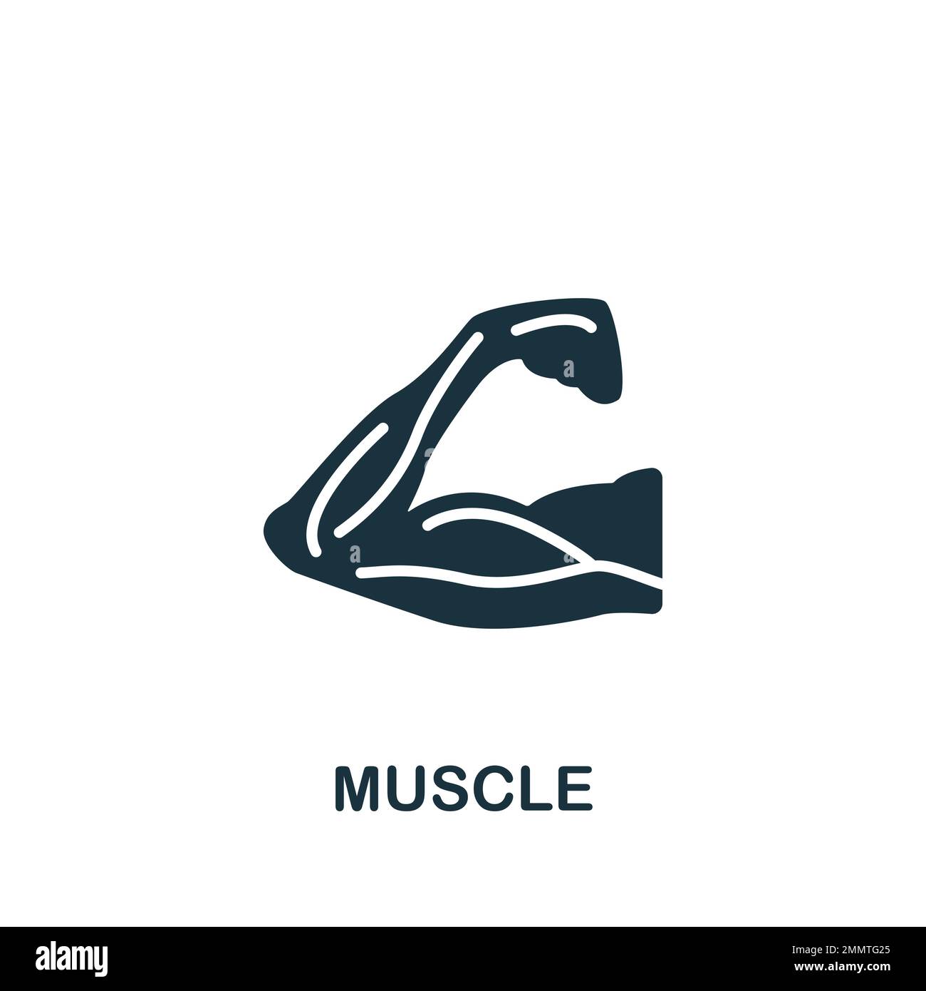 Muscle icon. Monochrome simple sign from anatomy collection. Muscle ...