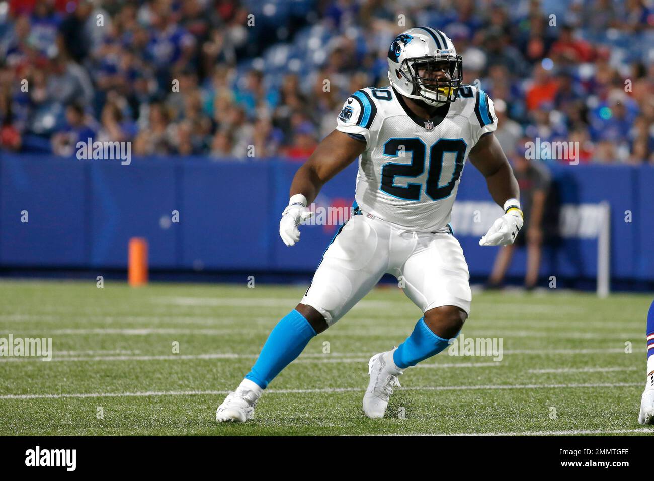 Carolina Panthers running back C.J. Anderson runs a route against the ...