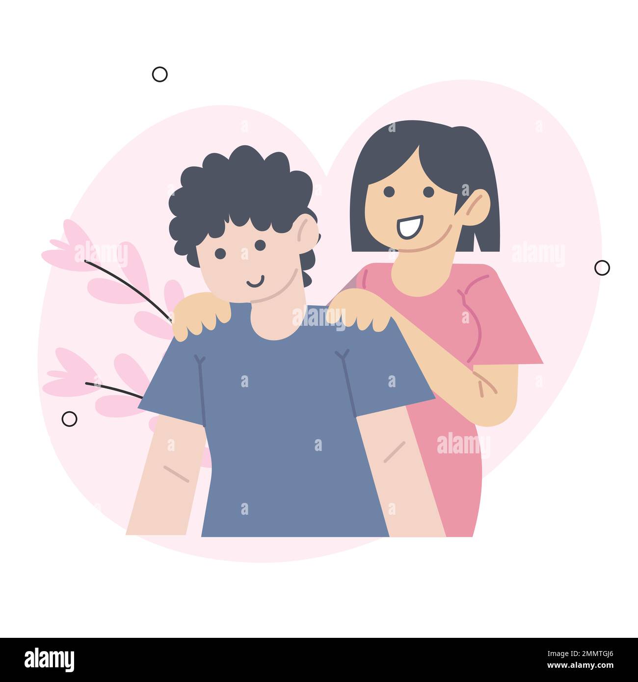 Valentines Day concept isolated person situations. Collection of scenes with people celebrating ...