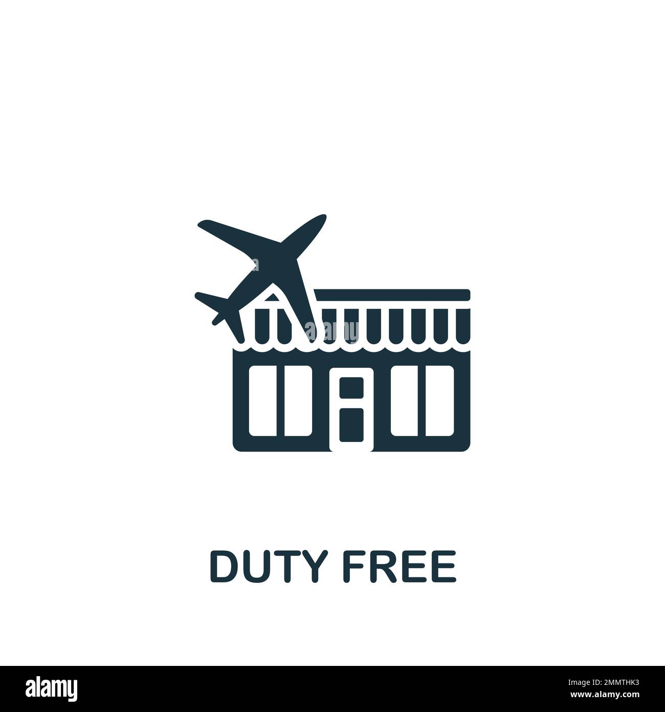 Duty free icon. Monochrome simple sign from airport elements collection ...