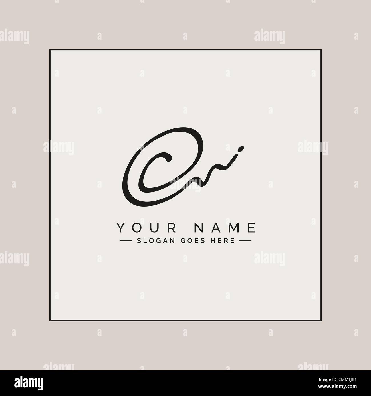 C Letter Signature Logo - Initial Alphabet for C - Hand Drawn C Logo ...