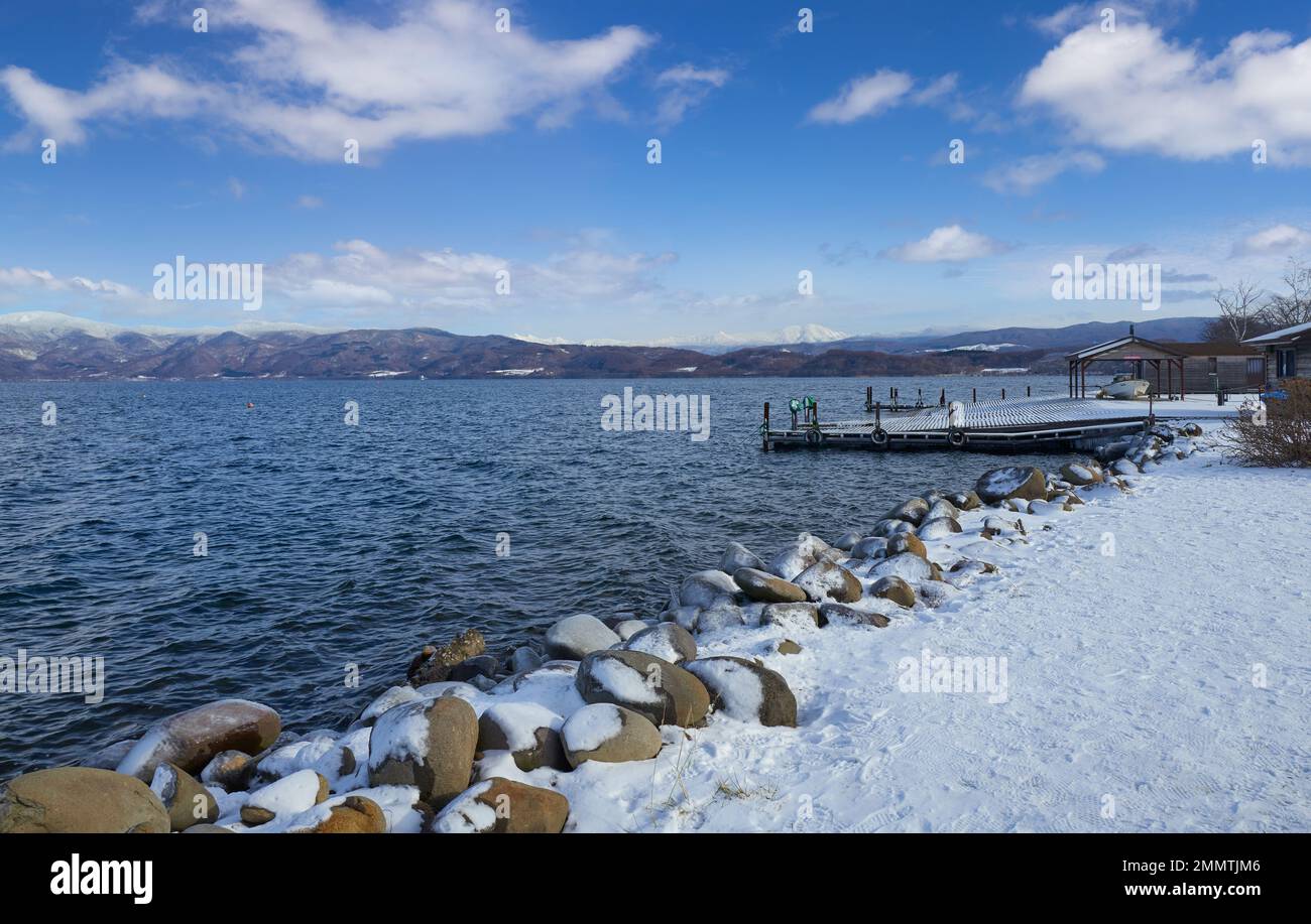 Winter view landscape Lake Toya in Toyako town,Hokkaido,Japan Stock ...