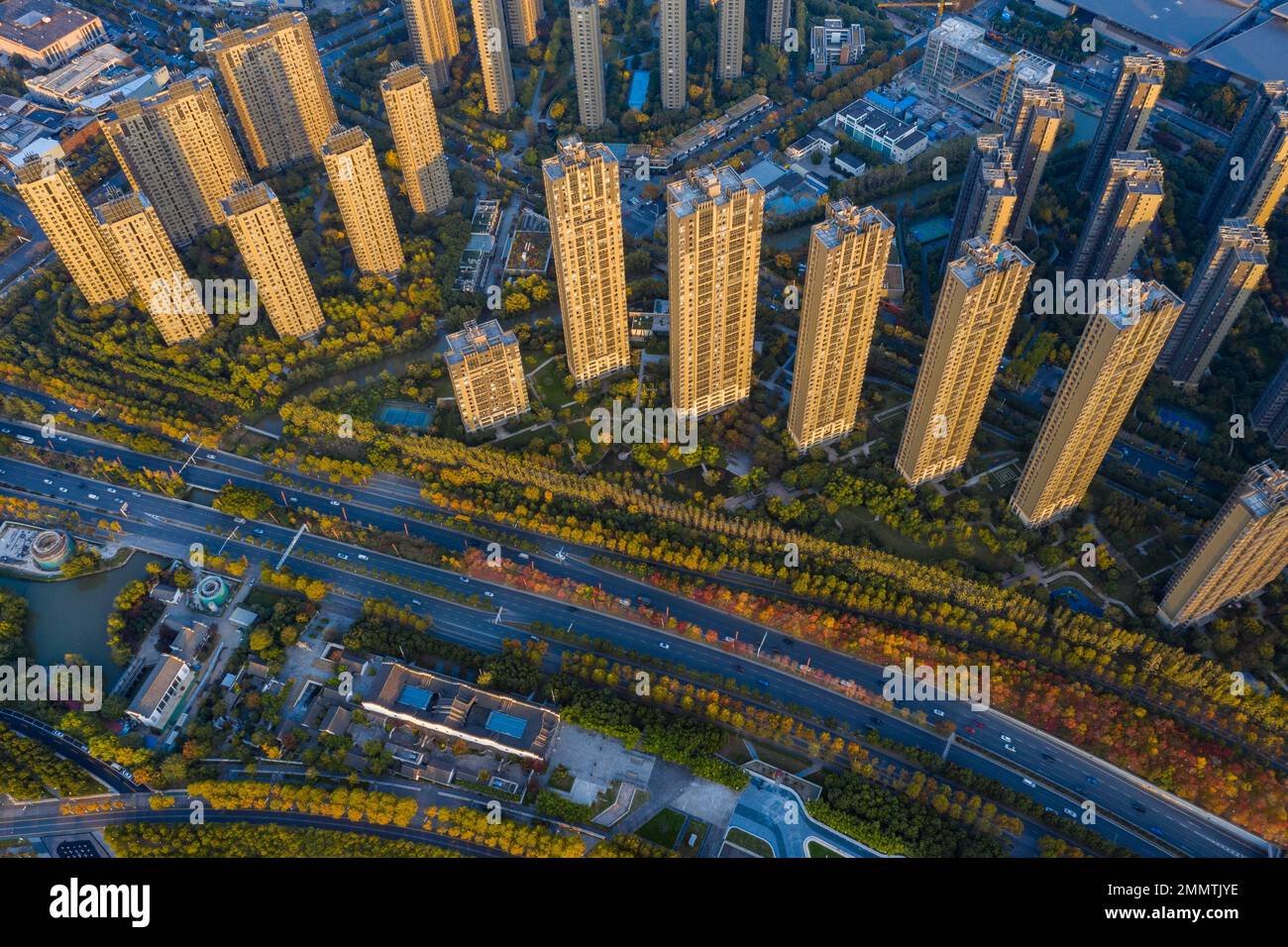 Have a bird's eye view of nanjing city Stock Photo - Alamy