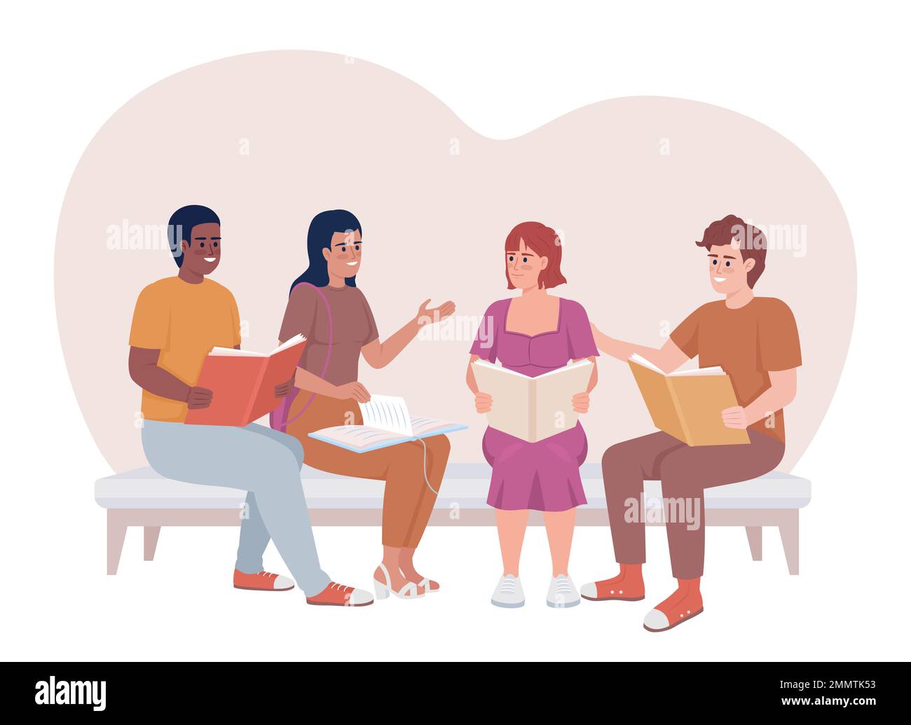 Literature club in school 2D vector isolated illustration Stock Vector Image & Art - Alamy