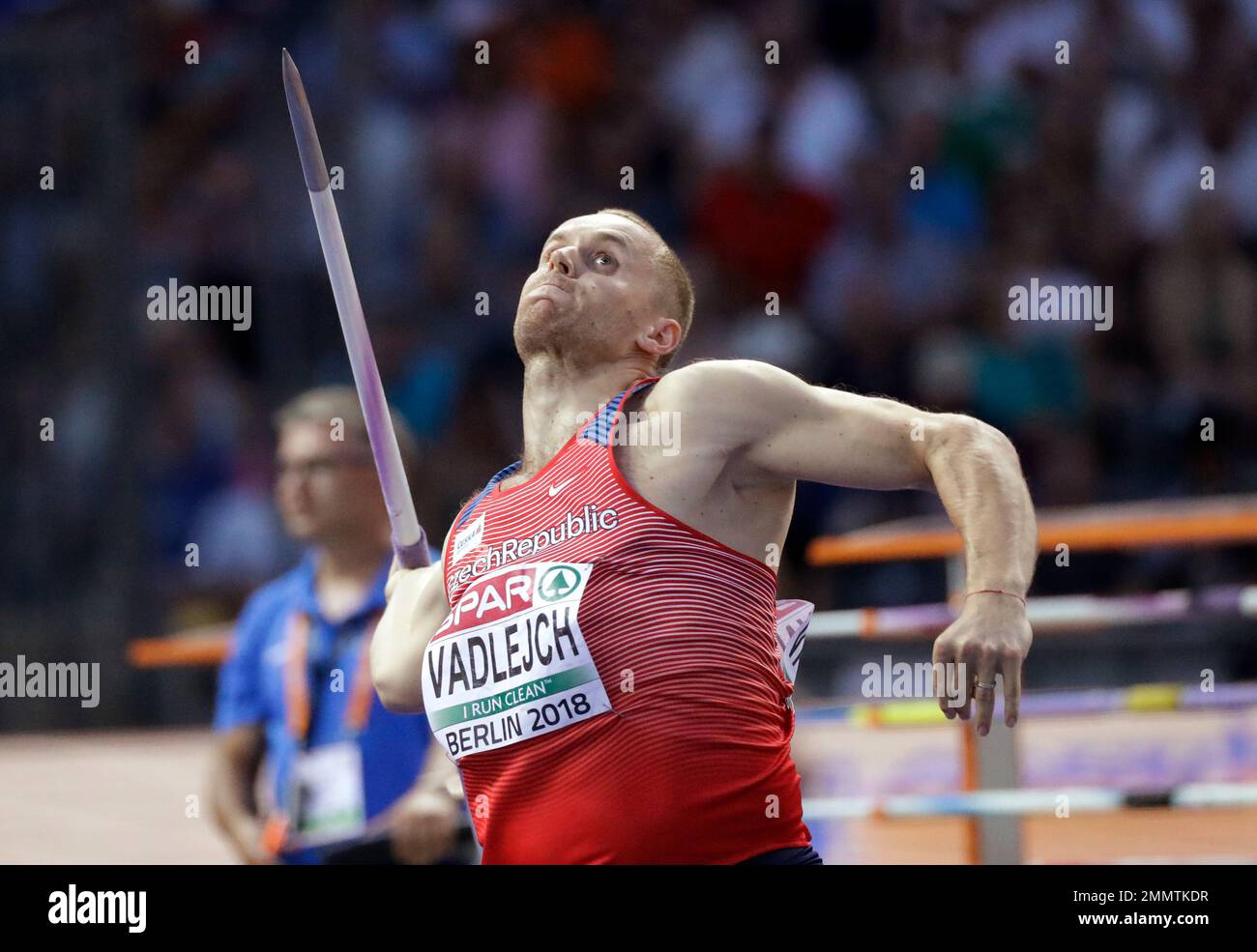 Czech Republic's Jakub Vadlejch makes an attempt in the men's javelin ...