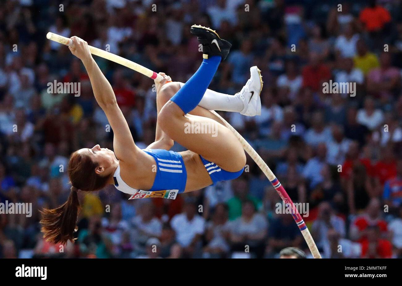 Greece's Ekaterini Stefanidi makes an attempt in the women's pole vault ...