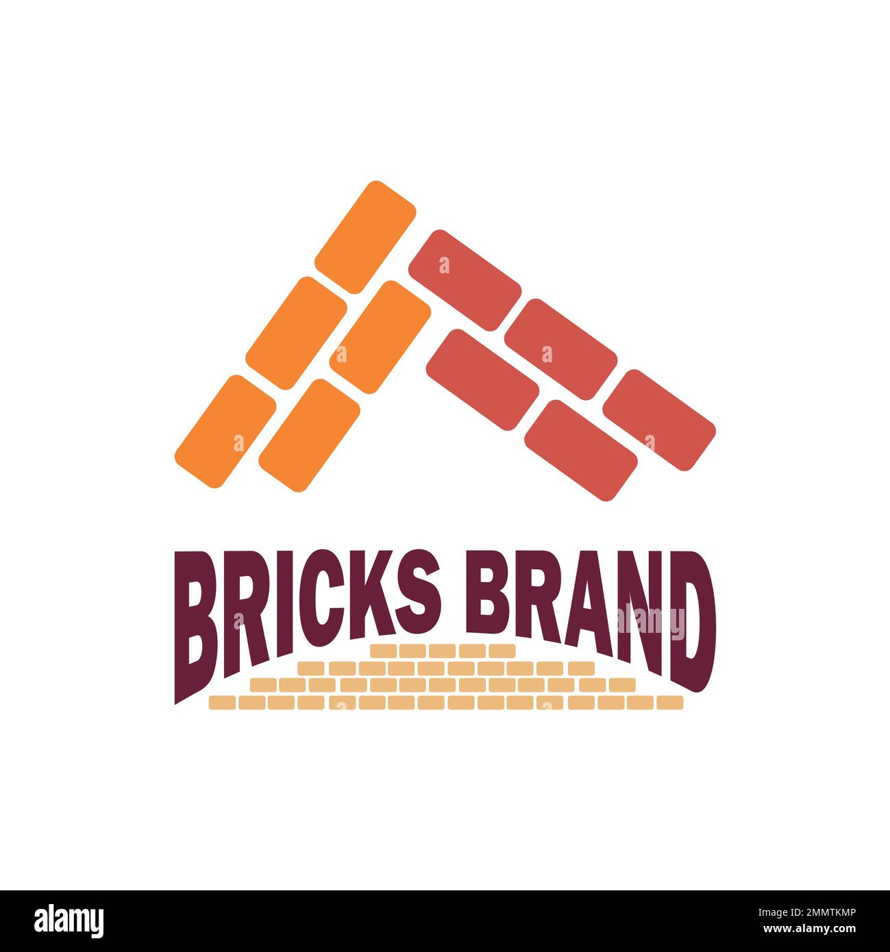 Brick Company Logo Vector Sign illustration in white background ...