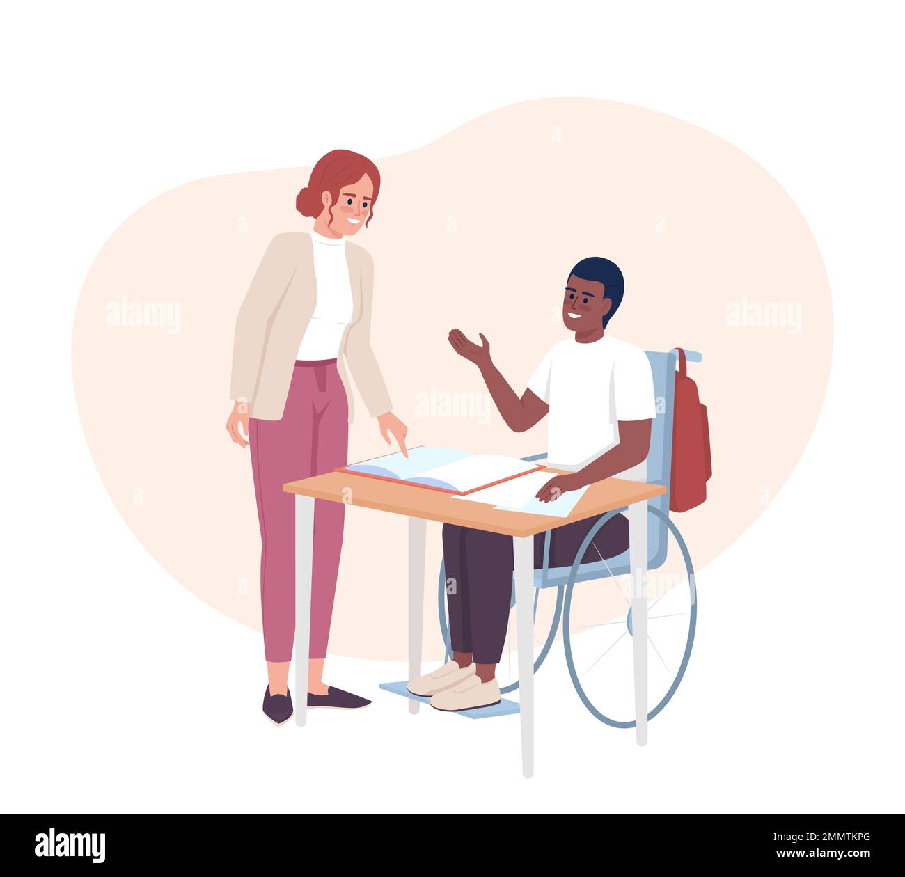 Assist in classroom 2D vector isolated illustration Stock Vector Image & Art - Alamy