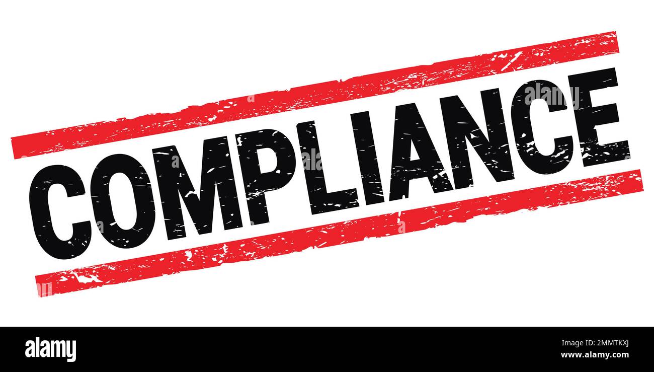 COMPLIANCE text written on black-red rectangle stamp sign Stock Photo ...