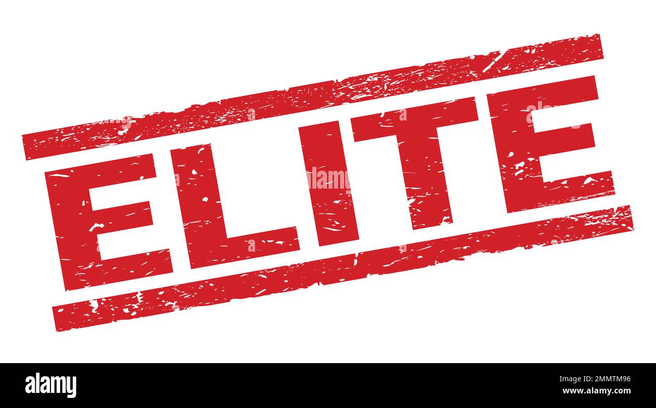 ELITE text written on red rectangle stamp sign Stock Photo - Alamy