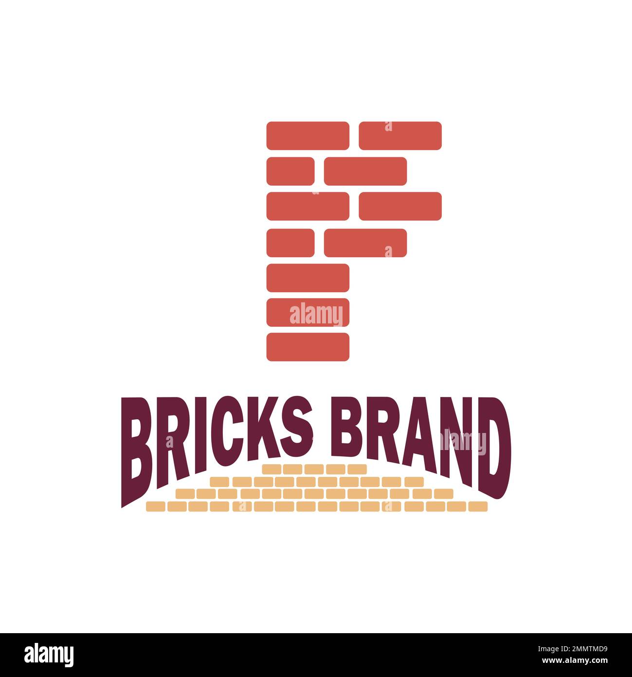 Brick Company Logo Vector Sign Initial Letter F in white background ...