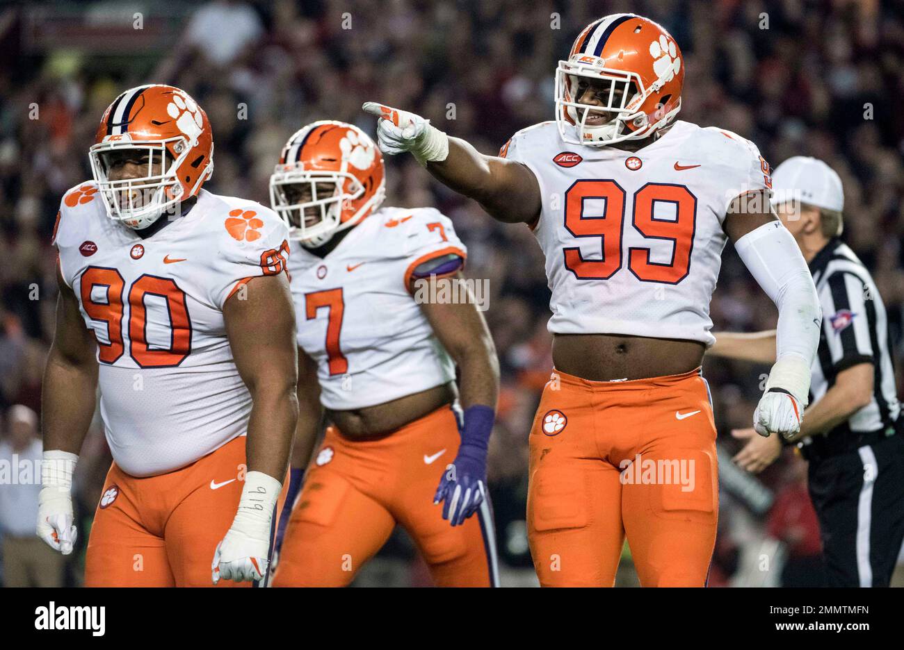 FILE - In this Nov. 25, 2017, file photo, Clemson defensive end Clelin ...