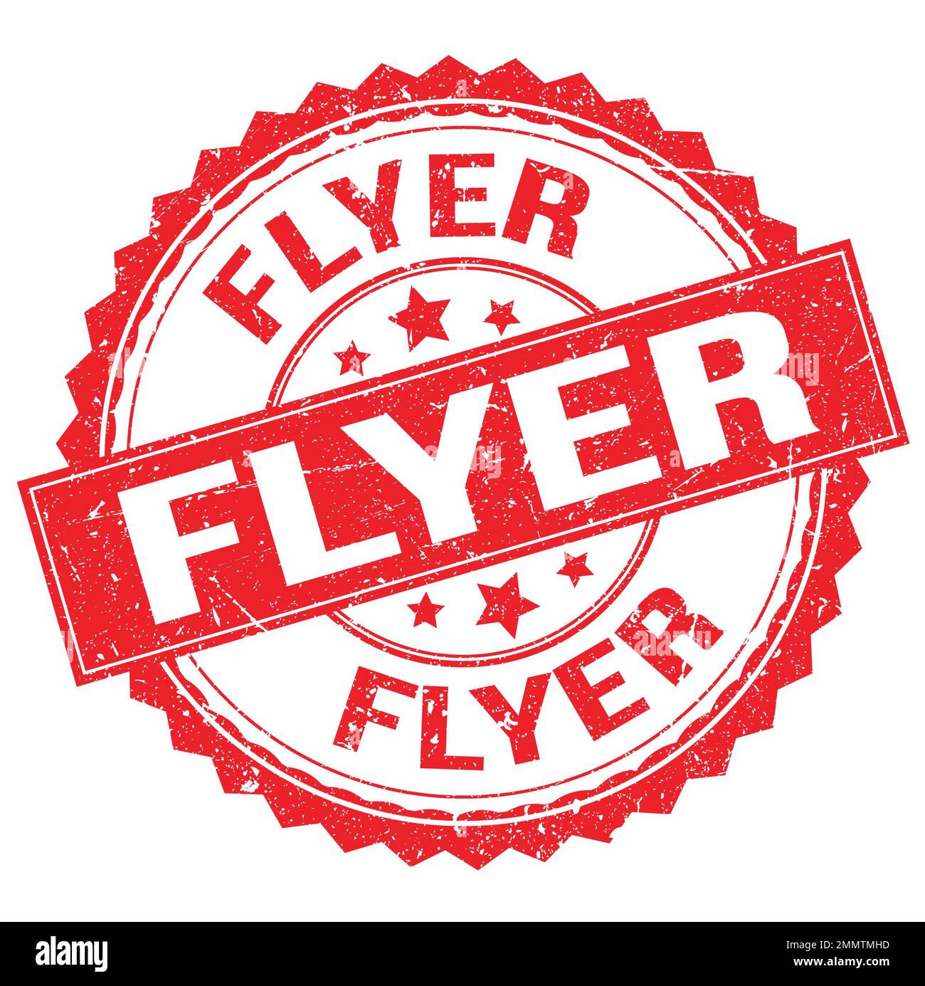 FLYER text written on red round stamp sign Stock Photo - Alamy