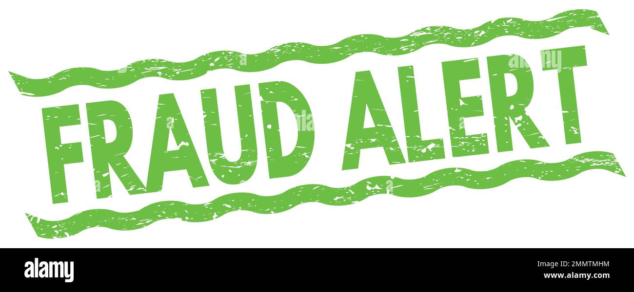 FRAUD ALERT text written on green lines stamp sign Stock Photo - Alamy