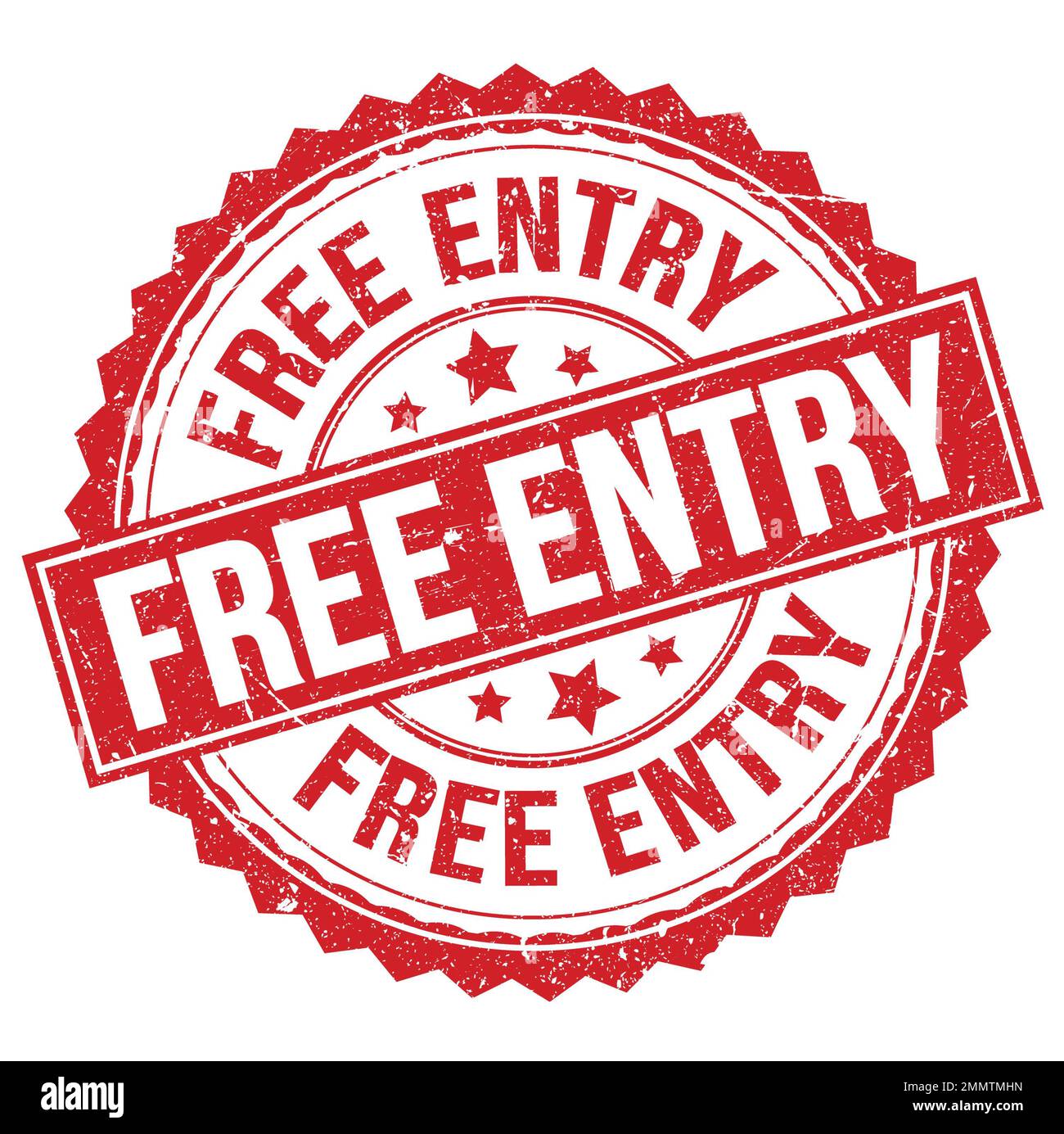 FREE ENTRY text written on red round stamp sign Stock Photo - Alamy