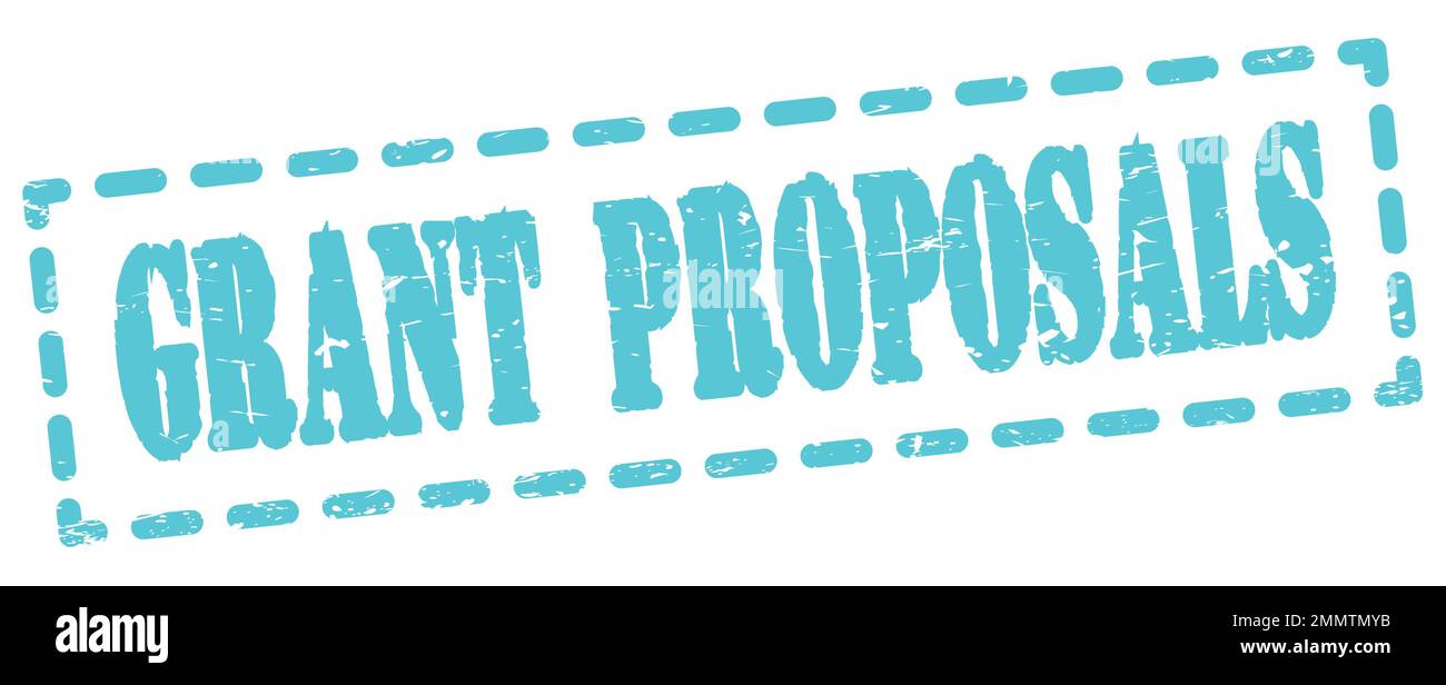 GRANT PROPOSALS text written on blue dash stamp sign Stock Photo - Alamy