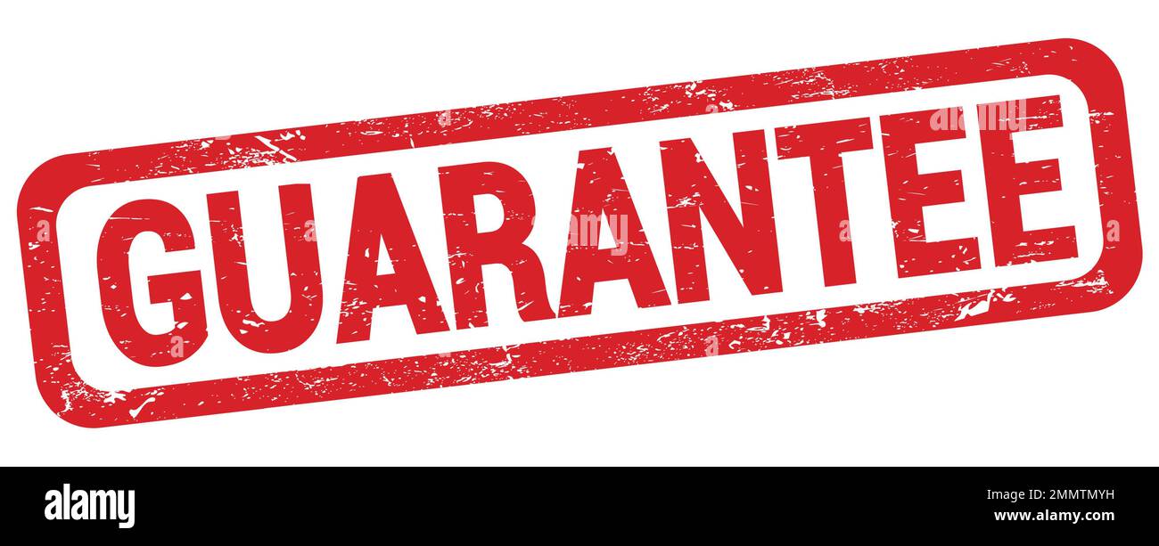 GUARANTEE text written on red rectangle stamp sign Stock Photo - Alamy