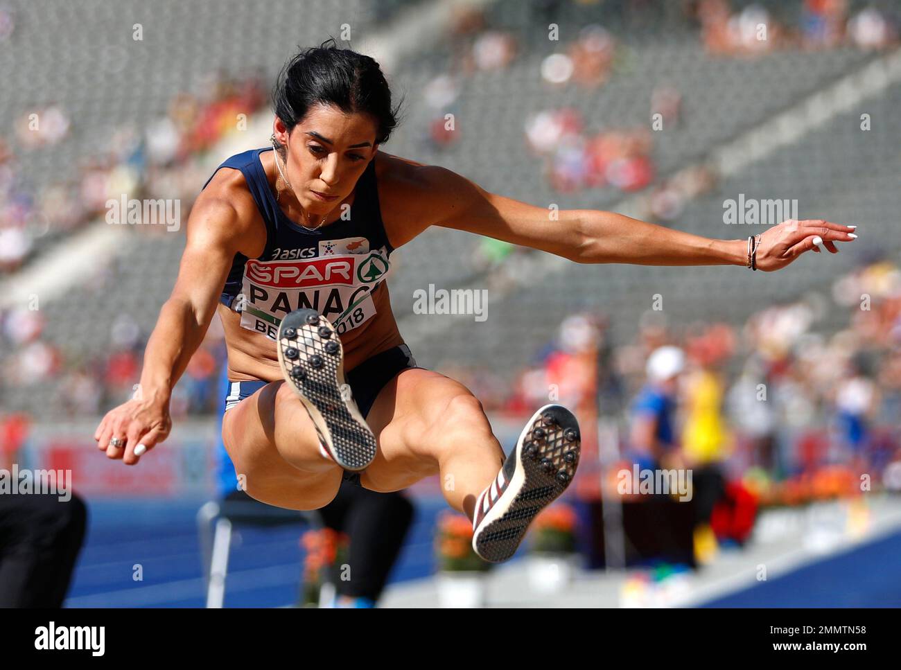 Cyprus' Nektaria Panagi makes an attempt in the women's long jump ...
