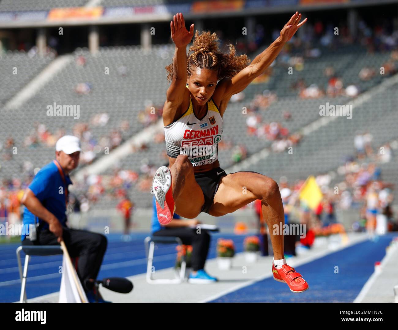 Germany's Alexandra Wester makes an attempt in the women's long jump ...