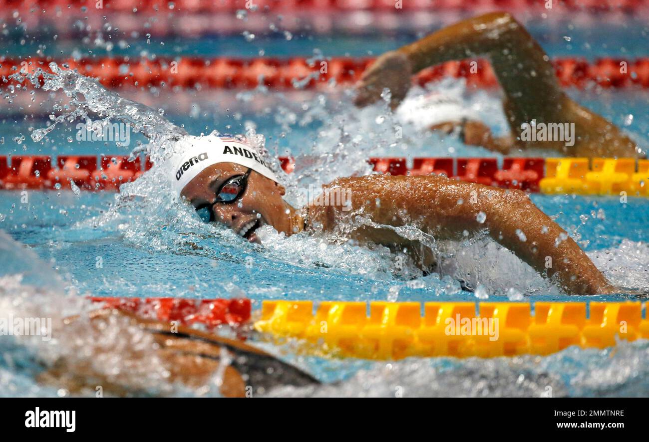 US swimmer Haley Anderson competes in her heat of the women's 800m ...