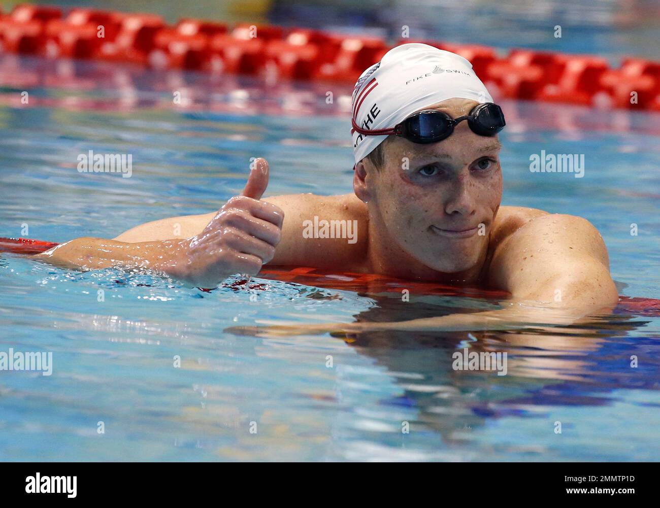 US swimmer Zane Grothe reacts after competing in the men's 1500m ...